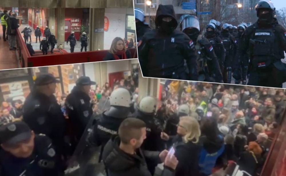 Српската полиција ги растера студентите и професорите од Филозофскиот ...